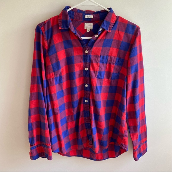 J. Crew | Tops | J Crew Boy Fit Light Flannel Shirt | Poshmark